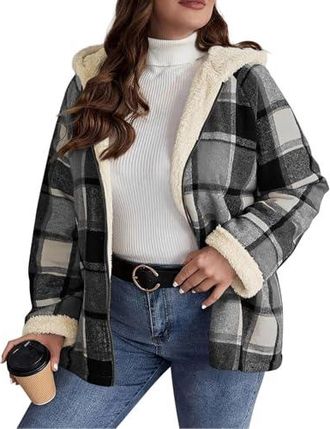 Generic Veste polaire &agrave; manches longues pour femme - Veste polaire &agrave; capuche avec fermeture &eacute;clair int&eacute;grale - Style d&eacute;contract&eacute; et tendance - Manteau dhiver 
