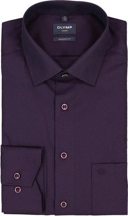 Olymp Herren Hemd violett Baumwolle
