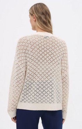 Passioni Strickpullover mit offenem Rautenstrickmuster
