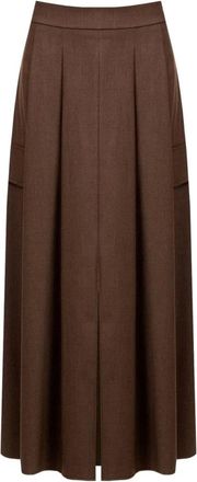 Rinascimento Jupe Longue &agrave; Plis Larges - Femme - Jupes - Brun - Taille: 40 FR
