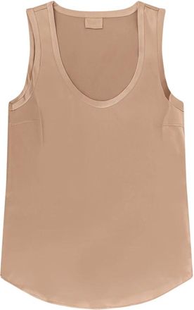 Brunello Cucinelli Femme, Tops, Beige, Taille: 38 FR D&eacute;bardeur &agrave; encolure en U effet satin&eacute;