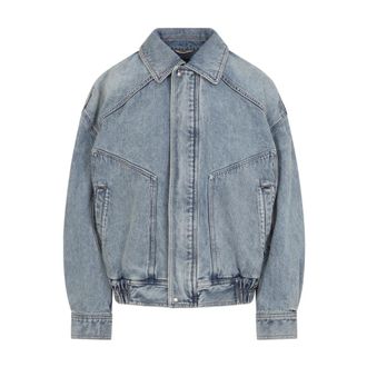 Saint Laurent Oversized Jeansjacke - - Jackets - Damen - Blau - L