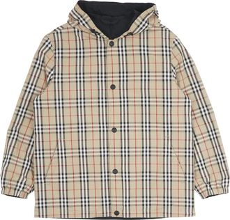 Burberry Homme, Vestes, Beige, Taille: M Veste &agrave; Capuche R&eacute;versible &agrave; Carreaux