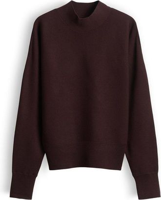 someday Strickpullover Tineka aus feinem Strick Verk&uuml;rzte Silhouette mit Fledermaus&auml;rmeln und Stehkragen