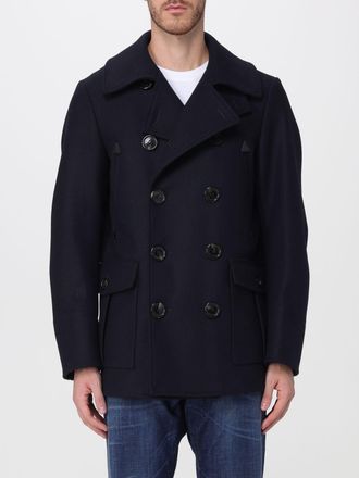 Dsquared2 Manteau court crois&eacute; en m&eacute;lange de laine avec revers