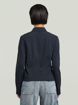 G-Star Langarmshirt Hemd mit Rei&szlig;verschluss und schmaler Passform