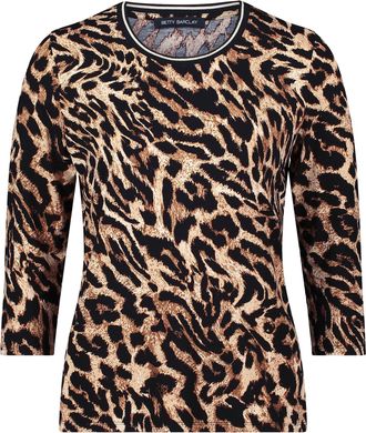 Betty Barclay Damen 2551/1563 T-Shirt, Black/Beige, 40