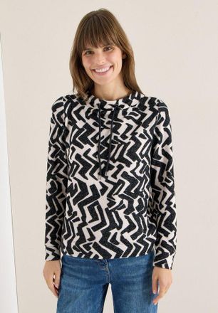 Cecil Langarmshirt mit Seitlichen Einschlitzen am Saum