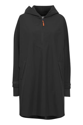 Fransa FRLUNA Damen Windbreaker &Uuml;bergangsjacke Regenjacke mit Kapuze Rei&szlig;verschluss Taschen reflektierende Elemente oversize, Gr&ouml;&szlig;e:S/M, Farbe:Black (200113)