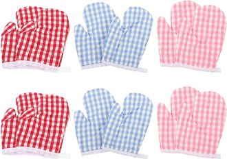 Pretyzoom Kinder Hitzebest&auml;ndige Ofenhandschuhe 17.5X12 cm Mikrowellenhandschuhe F&uuml;r Sicheres Backen Kochen Grillen in Der K&uuml;che