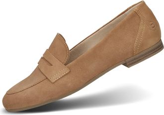 Bugatti Damenhausschuh mit klassischer Silhouette, Ausschnitt-Frontriemen-Detail, flexiblem Leisten und bequemem Sitz, sand, 40 EU