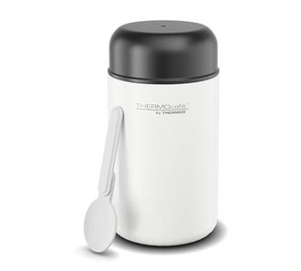 Thermocaf&eacute; by Thermos TC DAILY FOOD JAR white mat 0,40l, 6h hei&szlig; & 12h kalt, mit L&ouml;ffel, Thermobeh&auml;lter f&uuml;r Essen aus Edelstahl, Lunchpot, auslaufsicher, f&uuml;r B&uuml;ro und unter