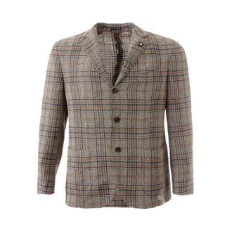 Lardini Elegante Leinenjacke - - Jackets - Herren - Braun - XL