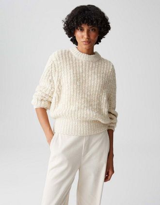 OPUS Strickpullover PALIZIA Chunky aus Wollmix lockere Passform, weicher Griff