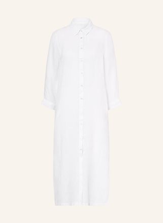 120% Lino 120%Lino Hemdblusenkleid Aus Leinen weiss