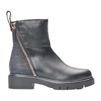 Albano Bottine Combat Basse avec Zip Diagonal - Femme - Chaussures - Noir - Taille: 40 EU