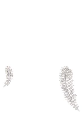 Swarovski Crystal Feather Earrings - Clear