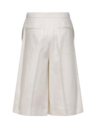 Max Mara Womens Bermuda Shorts Mxmkaki Beige Linen Trousers