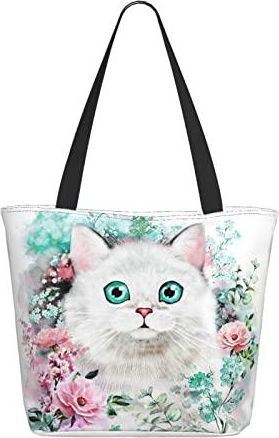 AOOEDM Sac &agrave; provisions pour femme chat mignon 33 x 28 x 19 cm. Le cadeau parfait pour la Saint-Valentin. Cest de la Saint-Valentin pour maman, fille, &eacute;pouse