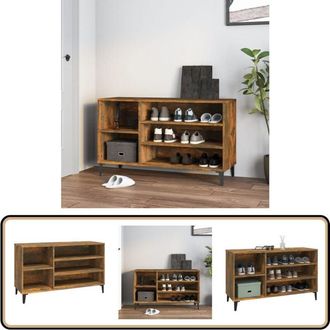 vidaXL Vidaxl - Schuhregal Räuchereiche 102x36x60 cm Holzwerkstoff - Schuhschrank - Schuhregal - Garderobe - Flurmöbel - Holzwerkstoff