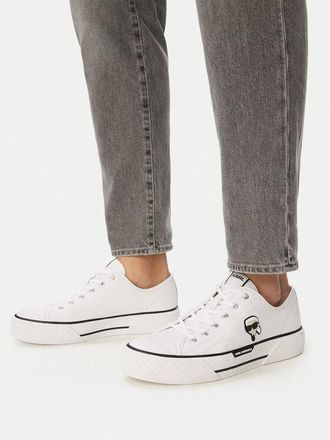 Karl Lagerfeld Sneakers aus Stoff Kampus Max KL95025 Wei&szlig;