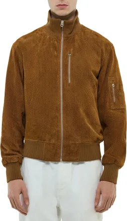 Fursac Blouson style Teddy en daim - Taille XL - Homme