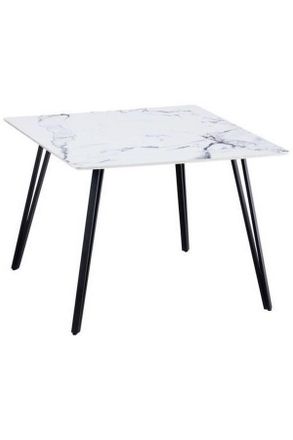 Livetastic Esstisch, Wei&szlig;, Metall, Holzwerkstoff, quadratisch, Flachrohr, 100x75x100 cm, Esszimmer, Tische, Esstische, Esstische quadratisch