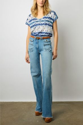 Gerard Darel T-shirt col rond tie and dye - MARCELE - Ecru