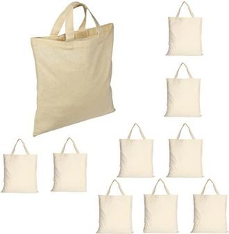 noTrash2003 Lot de 10 Sacs à main pour homme 38 x 42 cm, Beige