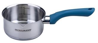 Fackelmann Casserole Essential &Oslash; 12 cm en acier inoxydable avec poign&eacute;e ergonomique en bak&eacute;lite, r&eacute;sistante &agrave; la chaleur et inoxydable pour tous les types de cui