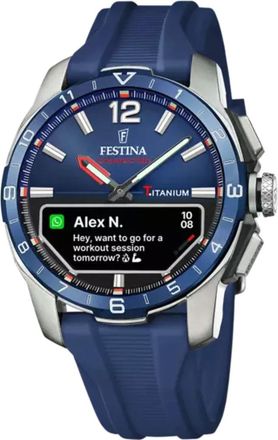 Festina Homme, Accessoires, Bleu, Taille: ONE Size Montre Connect&eacute;e D Hybride