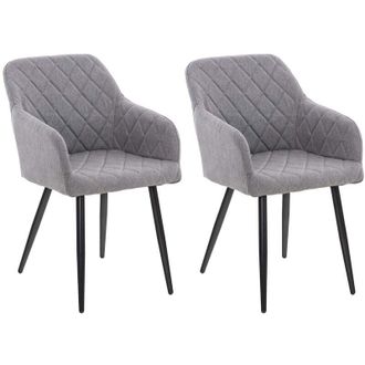 Clp Ensemble de 2 chaises de restauration gris timides, tissu