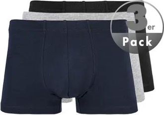 Schiesser Herren Trunks blau Baumwoll-Stretch unifarben