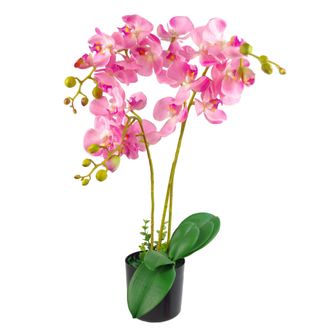 Leaf Kunstpflanze Orchideenblatt, realistisch, 60 cm, Rosa