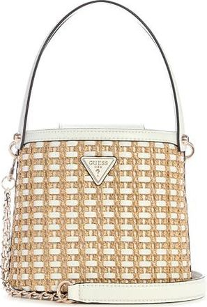 Guess Atalia Crossbody Bucket Bag Natural/White