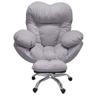 Generic Hochlehner-Schreibtischstuhl,Hochlehner-B&uuml;rostuhl,ergonomischer Gaming-Computer-Sessel R&uuml;ckenlehne,bequemer Chefsessel Schlafzimmer Wohnzimmer(Grau,Fu