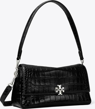 Tory Burch Kleine Charlie Schultertasche mit Krokopr&auml;gung