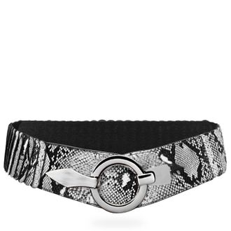 Glamexx24 Elastischer Damen Tailleng&uuml;rtel g&uuml;rtel 6cm breiter H&uuml;ftg&uuml;rtel mit silberner Ring (Schlange, Taillenweite 75cm-110cm)