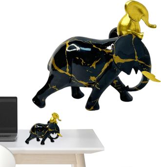 Generico Elefantenfigur, Heimdekoration, Skulptur aus Kunstharz, dekorative Statuen, f&uuml;r Schreibtisch, Wohnzimmer, B&uuml;ro, Eingang, Kindergarten, Gesch&auml;ft, Gesch