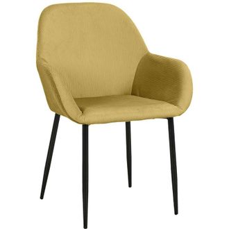 The Home Deco Factory The Home Deco Factory - Lot De 2 Fauteuils En Velours C&ocirc;tel&eacute; Giulia Jaune Home Deco Factory