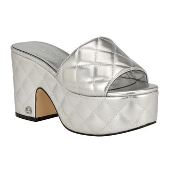 Guess Damen Yanni Sandale mit Absatz, Silber, 40 EU