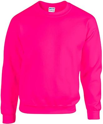 Gildan Herren Sweatshirt Adult 50/50.Crew Neck Sweat/18000, Safetypink, 2XL