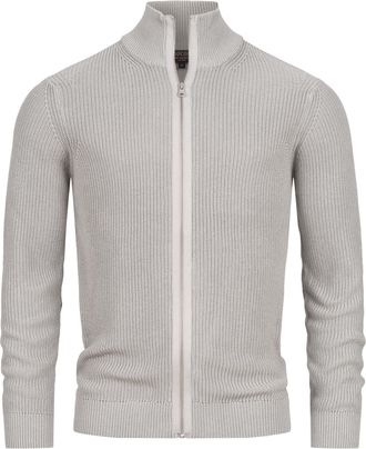 Indicode Herren Dodson Strickjacke mit Stehkragen aus Baumwolle | Cardigan f&uuml;r M&auml;nner Lt Grey Mix, XXL