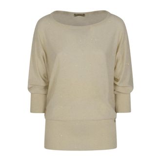 Herno Maglia con micro paillettes - - Knitwear - Damen - Beige - S