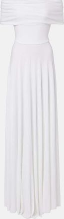 Norma Kamali Robe longue &agrave; encolure bardot