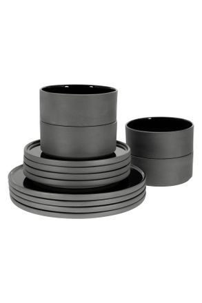 Connubia Tafelservice, Schwarz, Keramik, 12-teilig, Essen & Trinken, Geschirr, Geschirr-Sets, Tafelservice