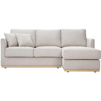 Miliboo Miliboo - Canapé dangle droit en tissu effet velours texturé beige 3 places moss