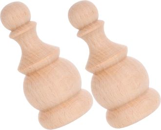 SOLUSTRE 2stücke Holzendstücke Dekorativ Unbehandelt Für Bettpfosten Gardinenstangen Fahnenmast Und Treppen DIY Dekoration