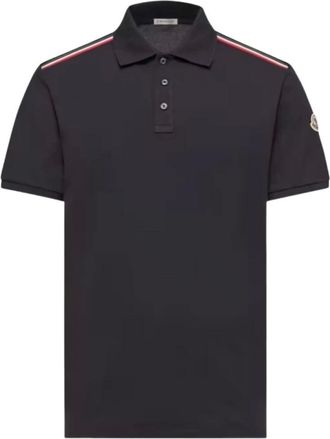 Moncler Homme, Tops, Bleu, Taille: XL Logo Patch Polo