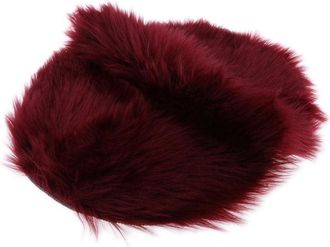 F Fityle Kunstfell Teppich Fell Fellteppich Bettvorleger für Aufenthaltsraum Schlafzimmer, Weinrot